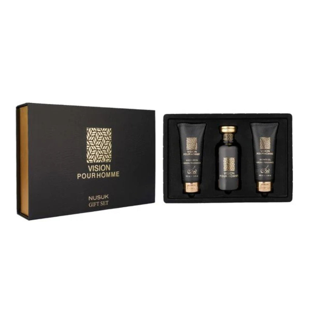 Estuche Vision Pour Homme Nusuk EDP 100ML +S/G 100ML +B/L 100ML Hombre